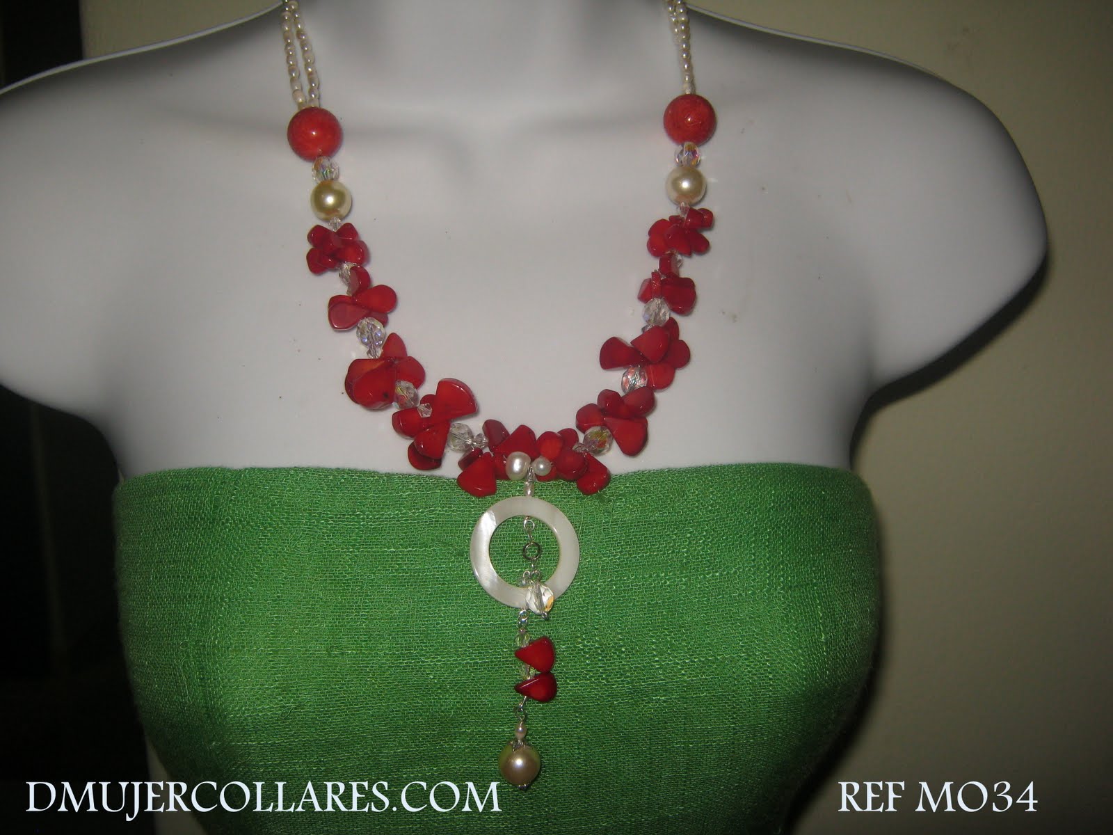 D`Mujer Collares: collar coral rojo