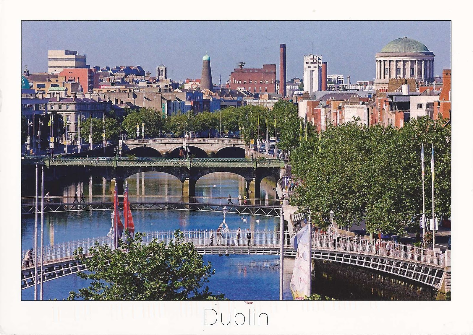 A Journey of Postcards: Bridges over the River Liffey, Dublin