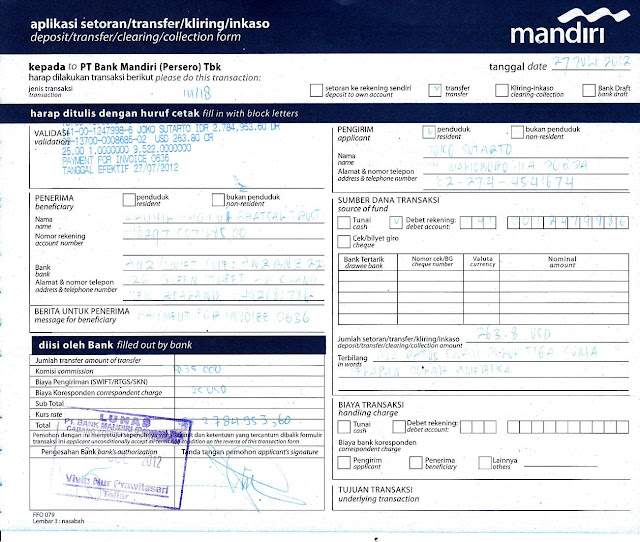 Pengalaman Melakukan Telegraphic Transfer (TT) Ke Luar Negeri | DIPTARA ...
