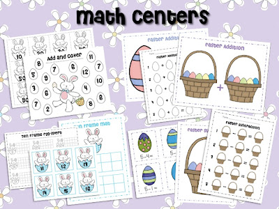 Mrs. Ricca's Kindergarten: Easter Math & Literacy Centers...and a FREEBIE!