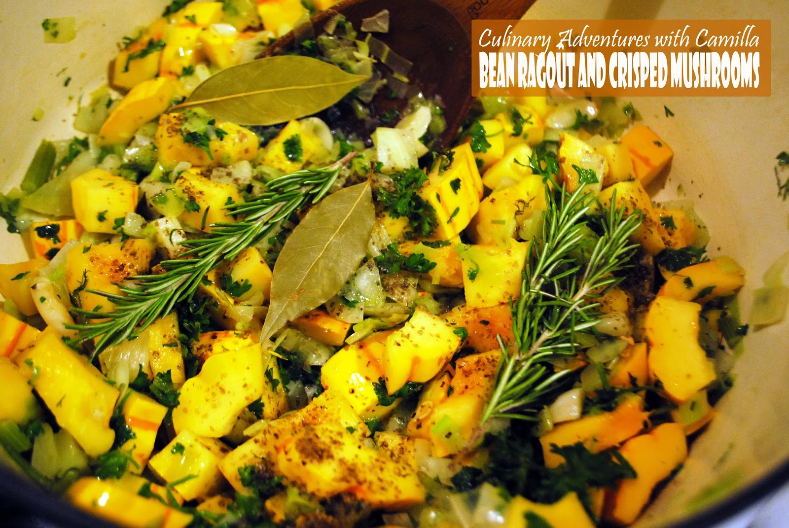 Bean Ragoût and Crisped Mushrooms for #SundaySupper