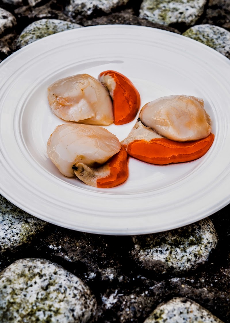 Black Pudding, Scallops, Chile Oil, & Mint Pea Purée - WILD GREENS ...