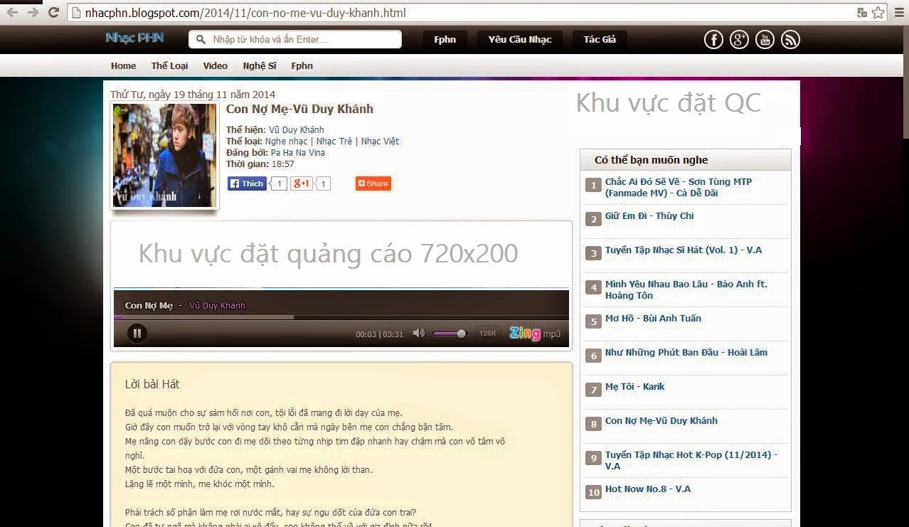 Share Template giống zing mp3 Full code và data | toichiase