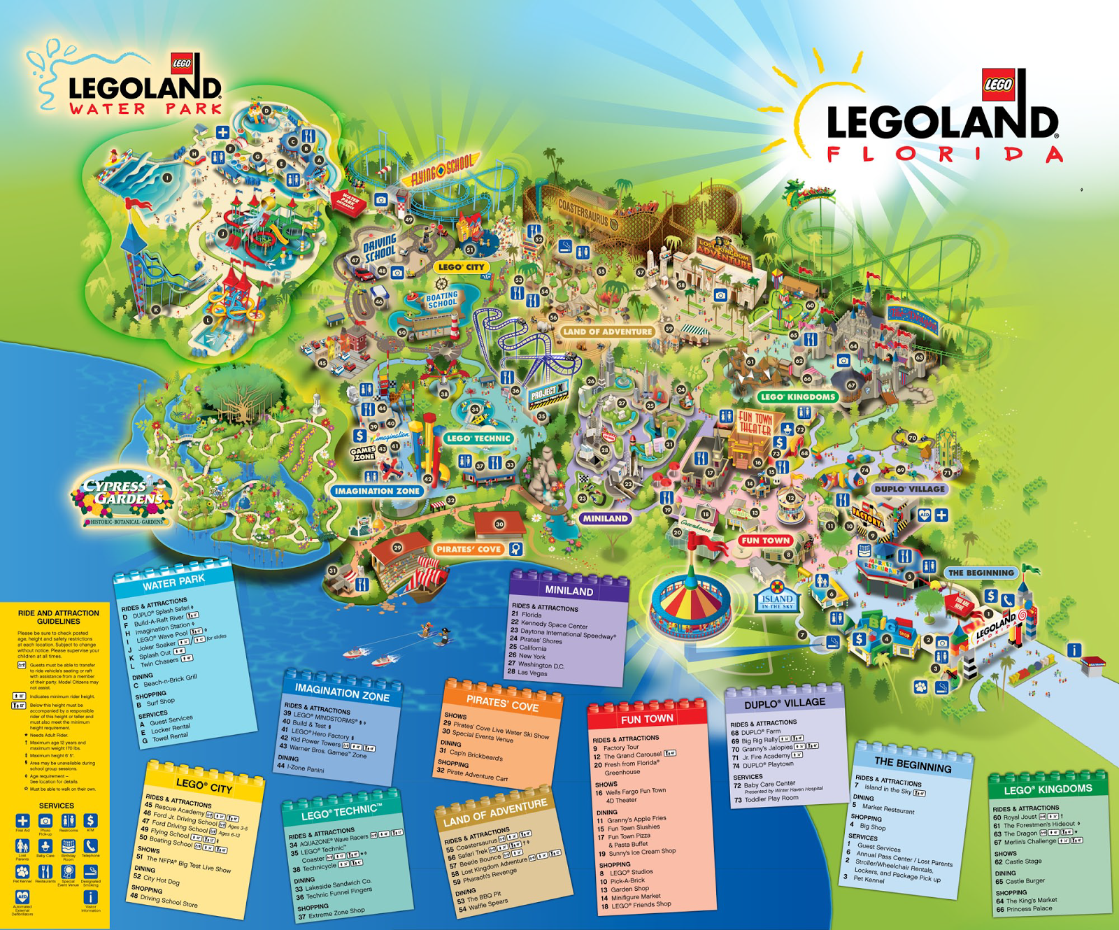 O Melhor de Orlando - FL: Mapa Legoland Florida e Legoland Water Park