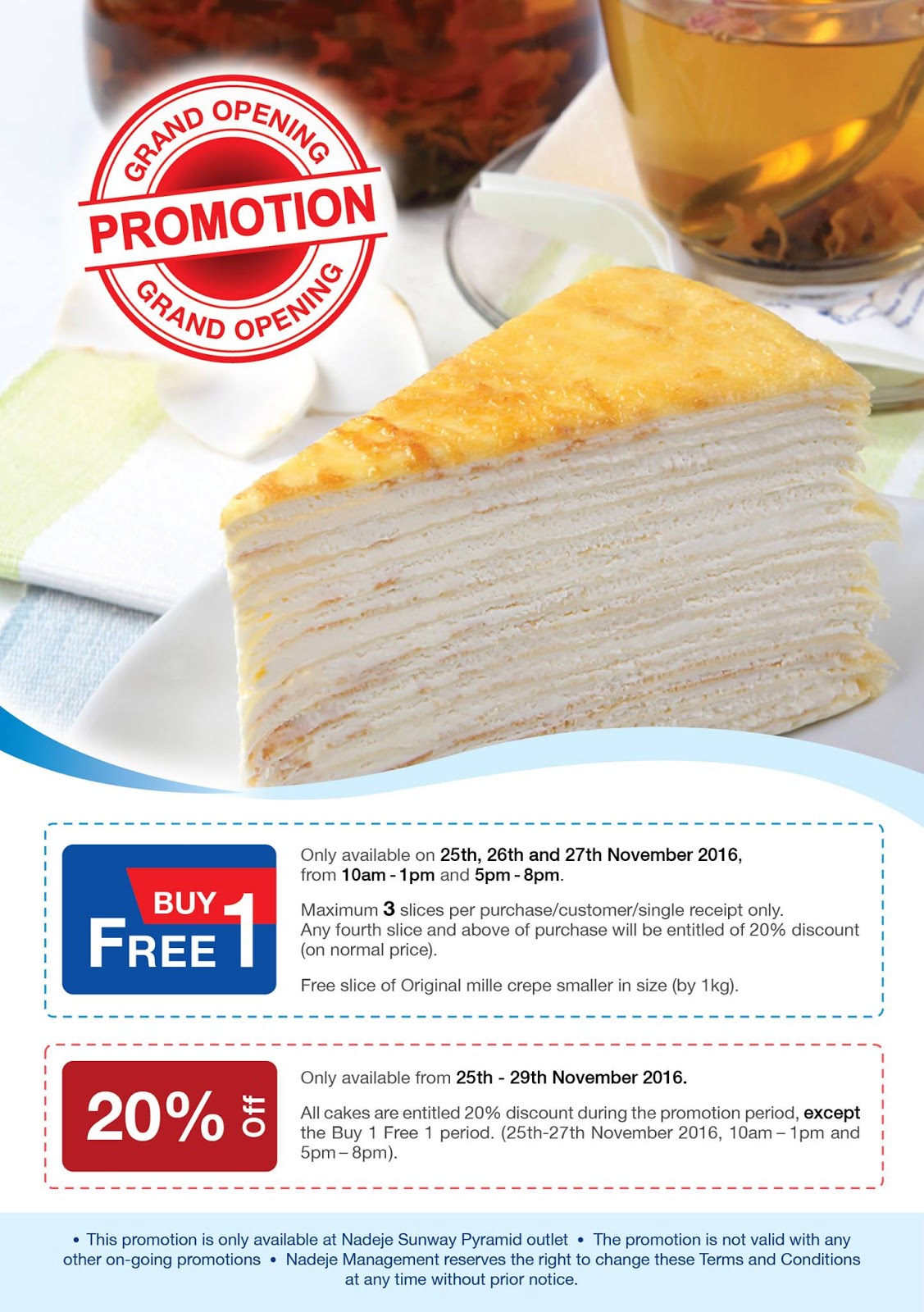 Nadeje Cake Shop Mille Crepe 20% Discount @ Sunway Pyramid 25 - 29 ...