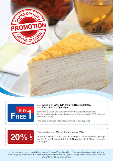 Nadeje Cake Shop Mille Crepe 20% Discount @ Sunway Pyramid 25 - 29 ...