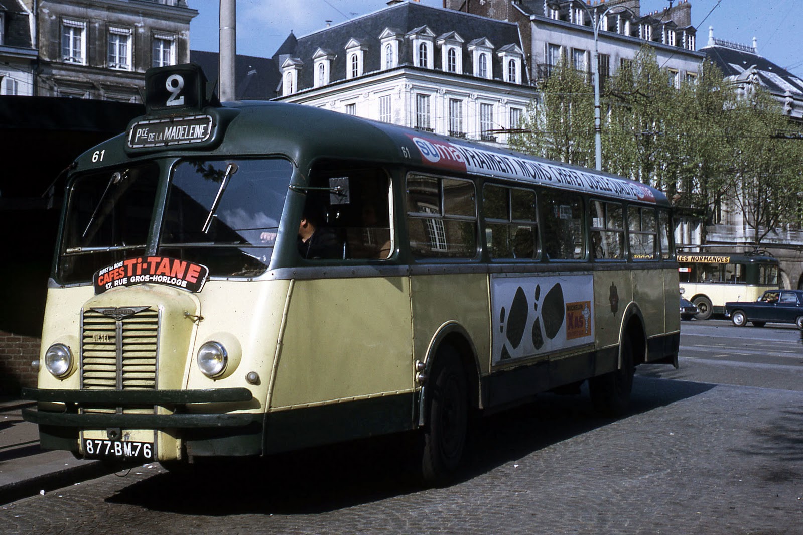 transpress nz: Chausson 'pig snout' bus in Rouen, 1968