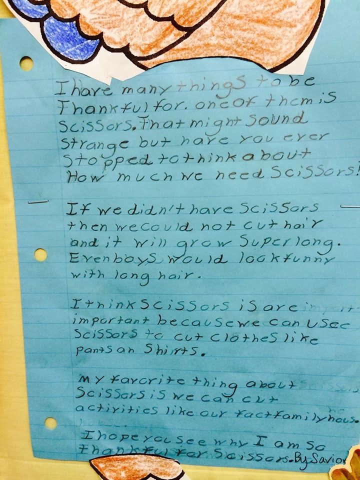 Spotlight on Second Grade!: Thanksgiving Writing