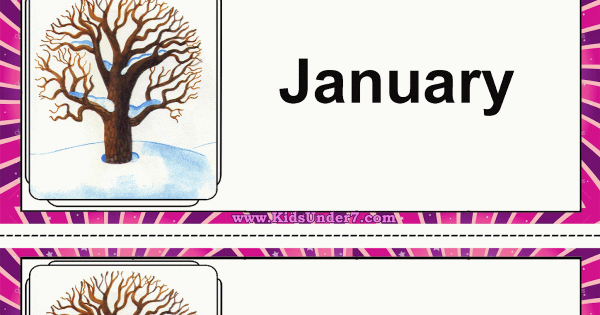 Months of the Year flashcards | Craetive Kids Colouring