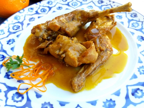 Cocinando para ellos : CONEJO A LA NARANJA