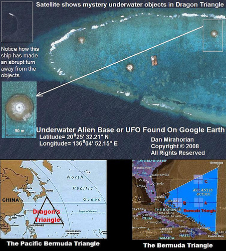 The Mystery and Science: Satellite shows mystery underwater objects in ...