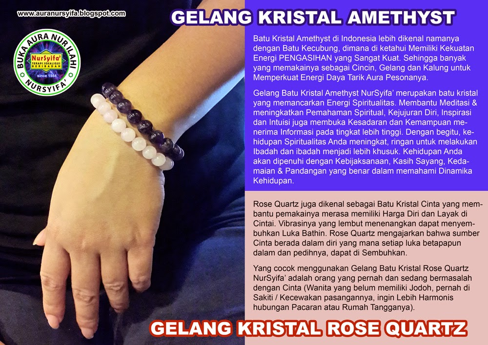 Program Buka Aura Nur Ilahi: Jual Gelang Kristal Rose Quartz NurSyifa'