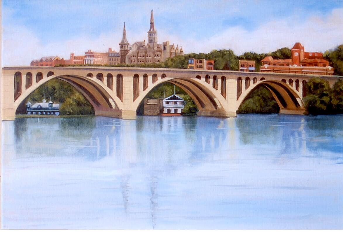 Arlington Arts Gallery Insights: "Morning at Key Bridge and Georgetown ...