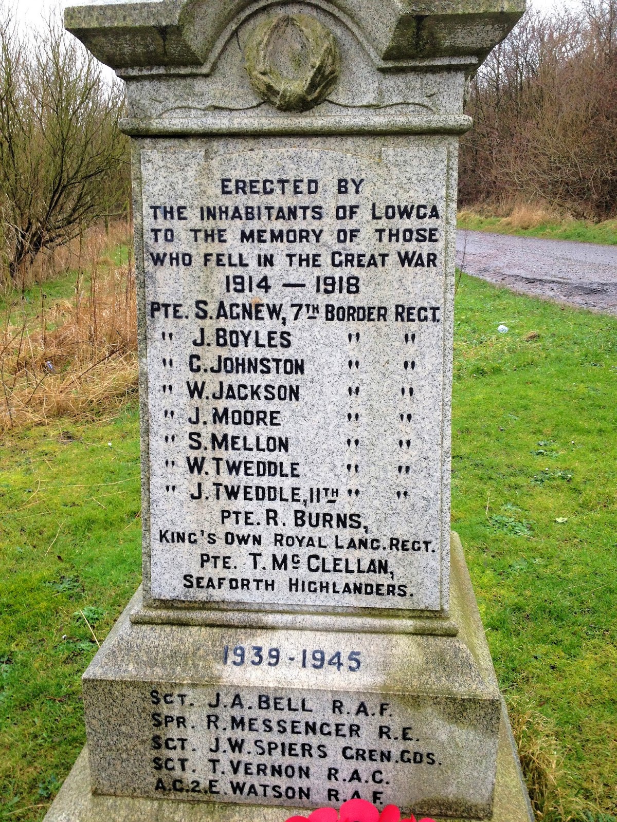 WW2 - The Second World War: Lowca Village War Memorial, Cumbria