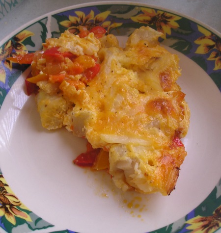 Cooking with Yiddishe mama: Cheesy Fish with Sauteed vegetables