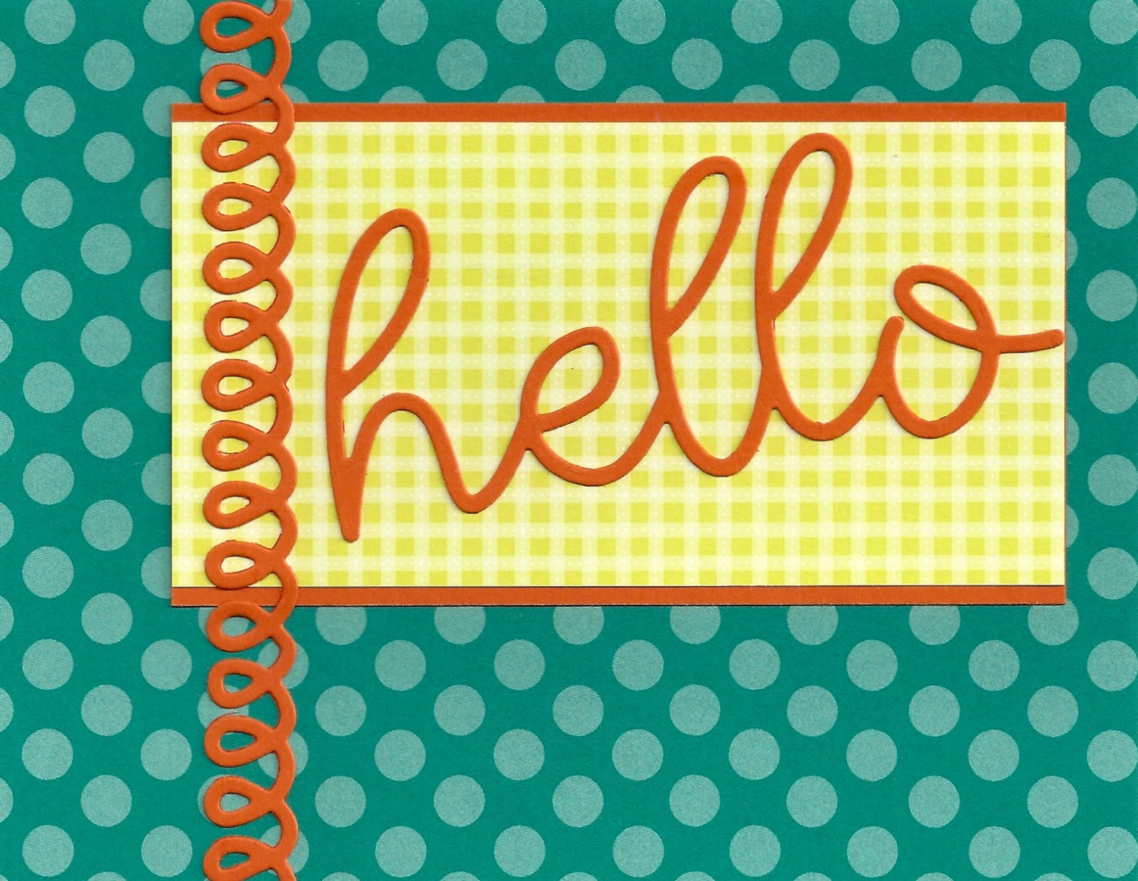 Mostly Markers - Cards: Orange Hello with Teal and Lime Green