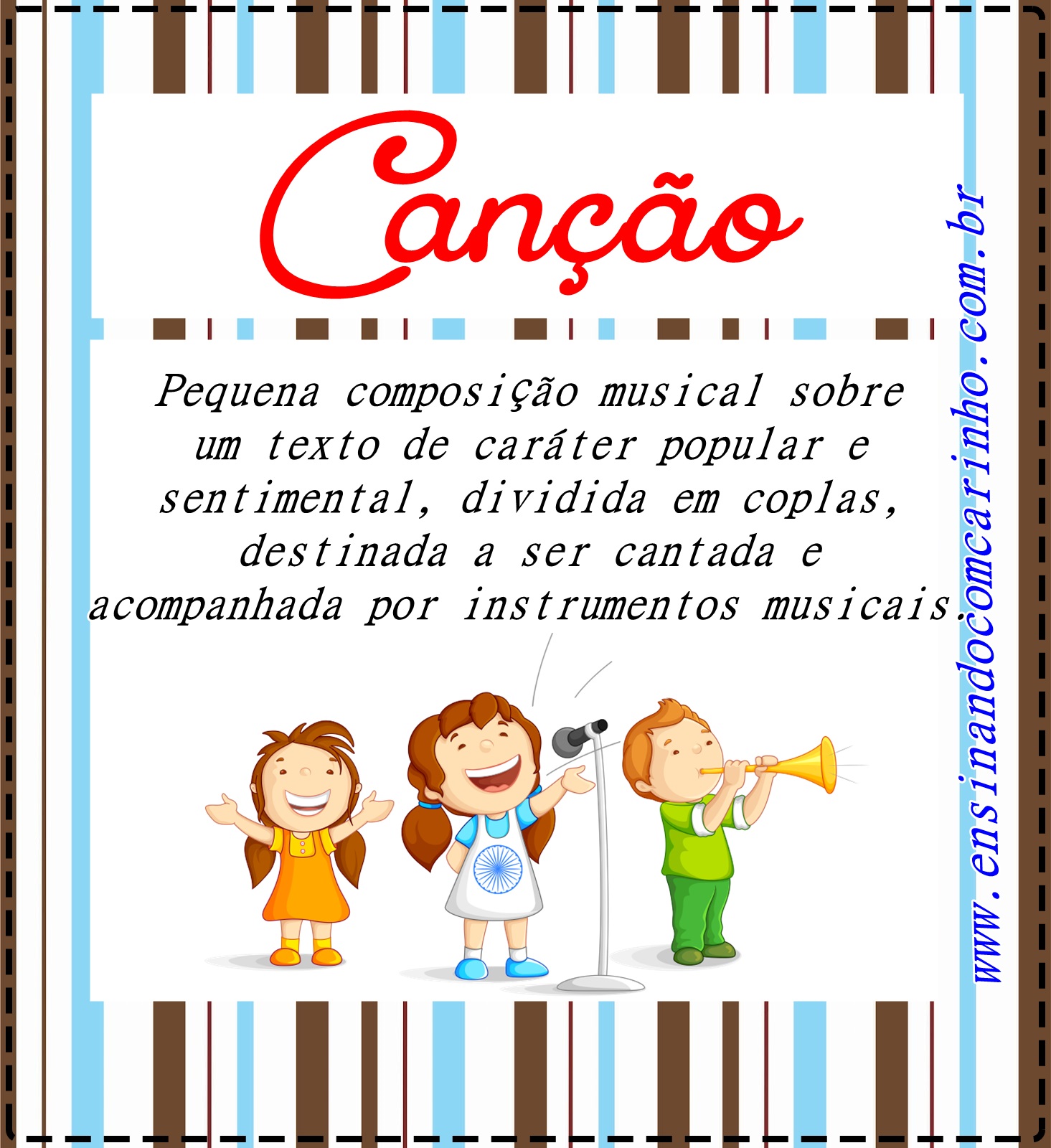 Cartazes lúdicos dos gêneros textuais com suas definições