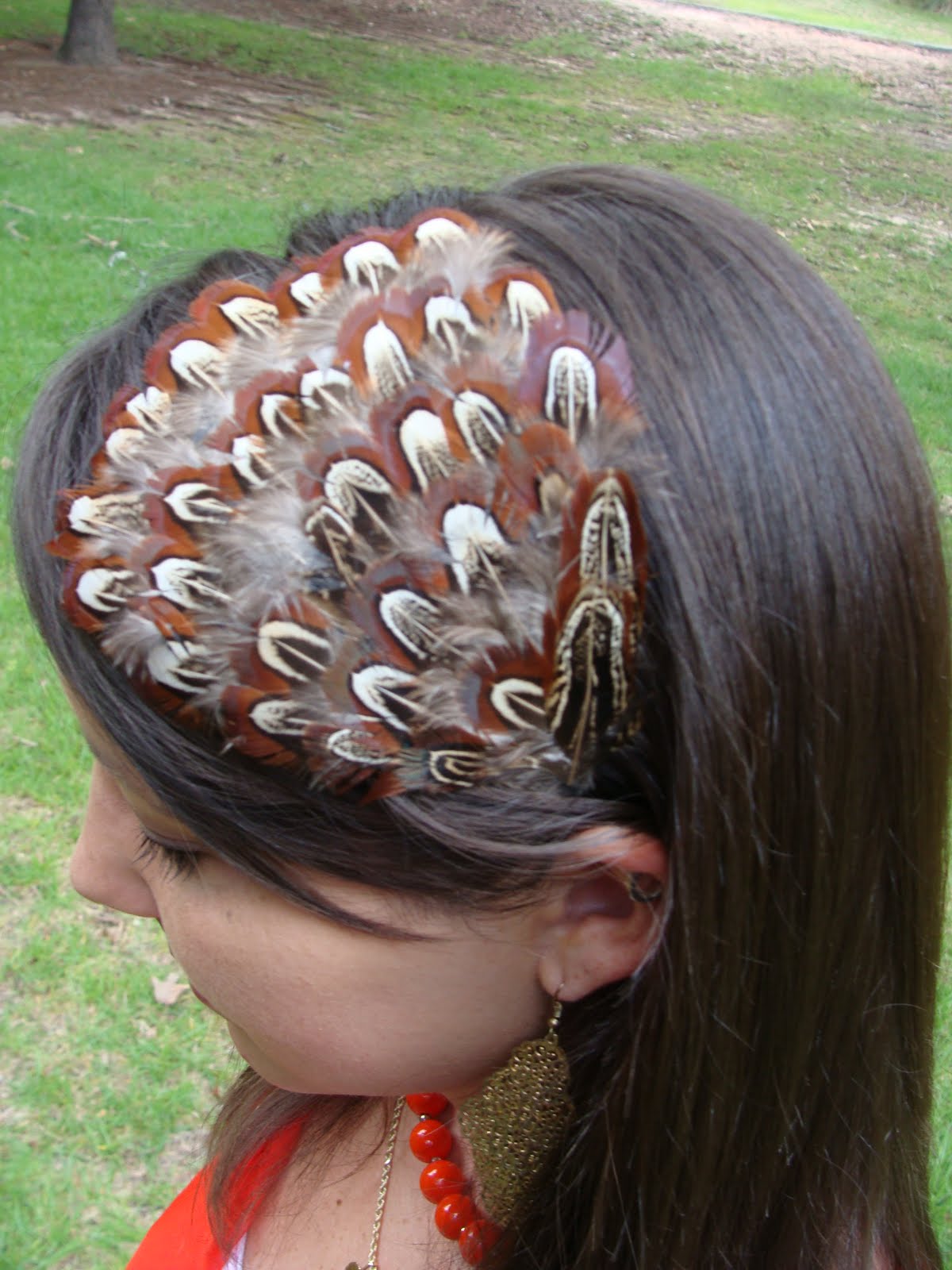 Ruffles and Ribbons Designs: Feather Headband