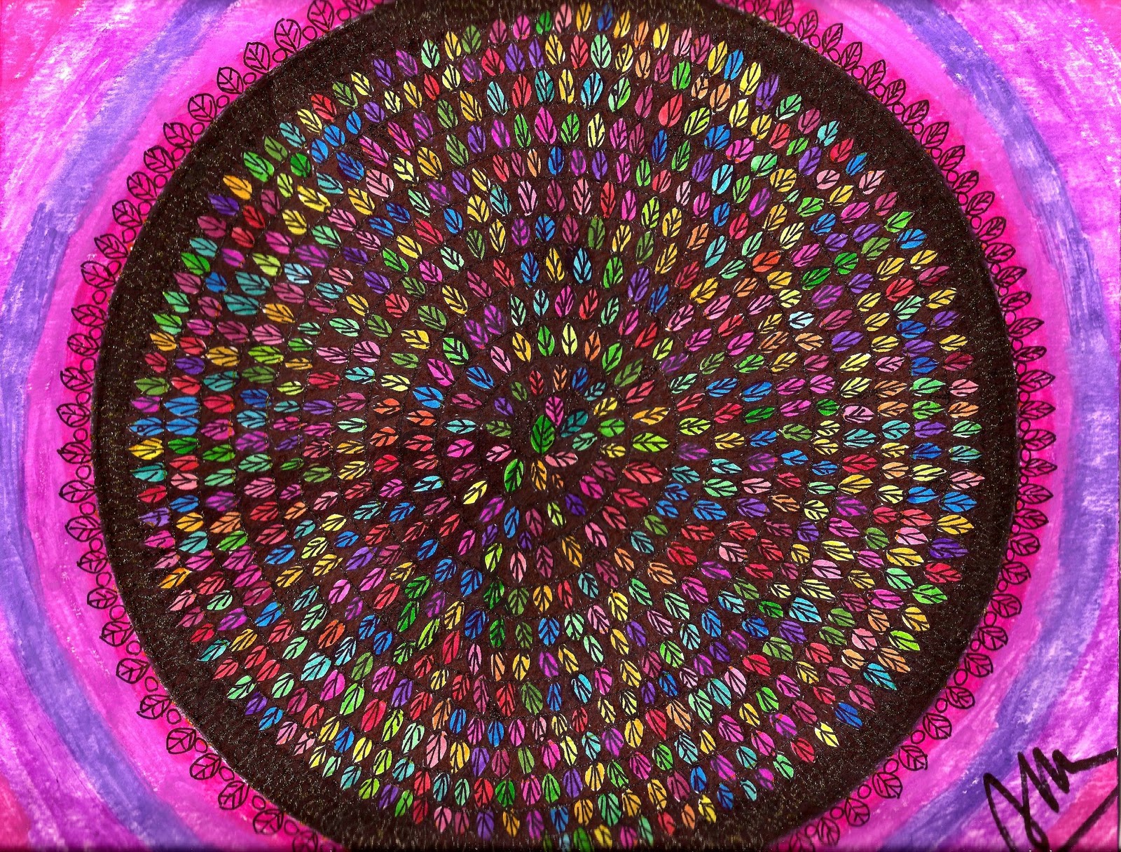ADRIANA AZZOLINA PINTURAS: MANDALA DE HOJAS DE VERANO