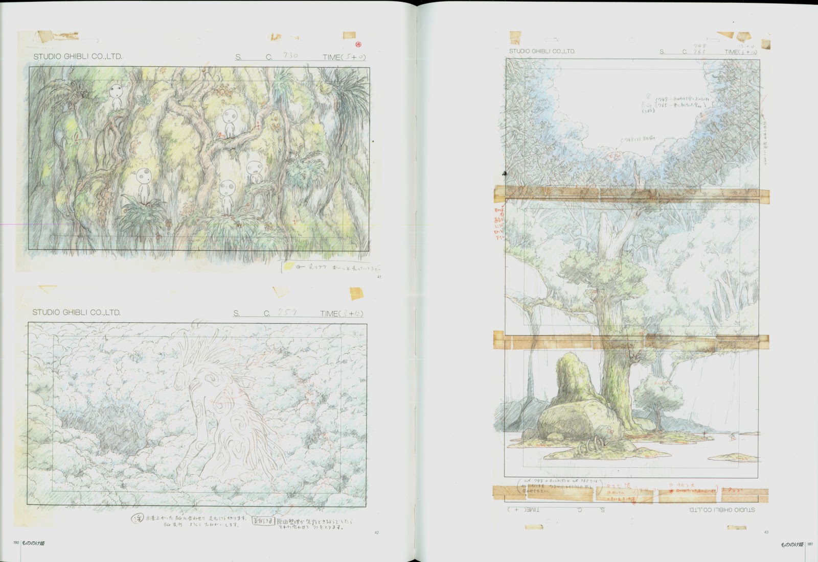 Living Lines Library: もののけ姫 / Princess Mononoke (1997) - Layout Design
