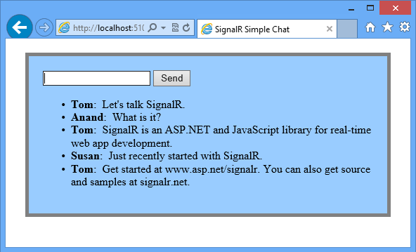 Signalr Chat: Signalr - step by step