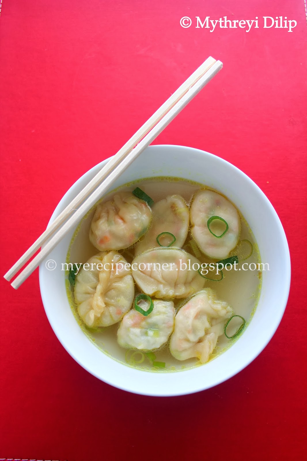 Mye's Kitchen: Vegetable Wonton Soup / Short Soup - Indian Chinese Recipe