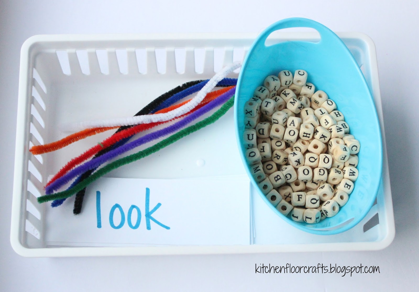 Kitchen Floor Crafts: Sight Word Bracelets