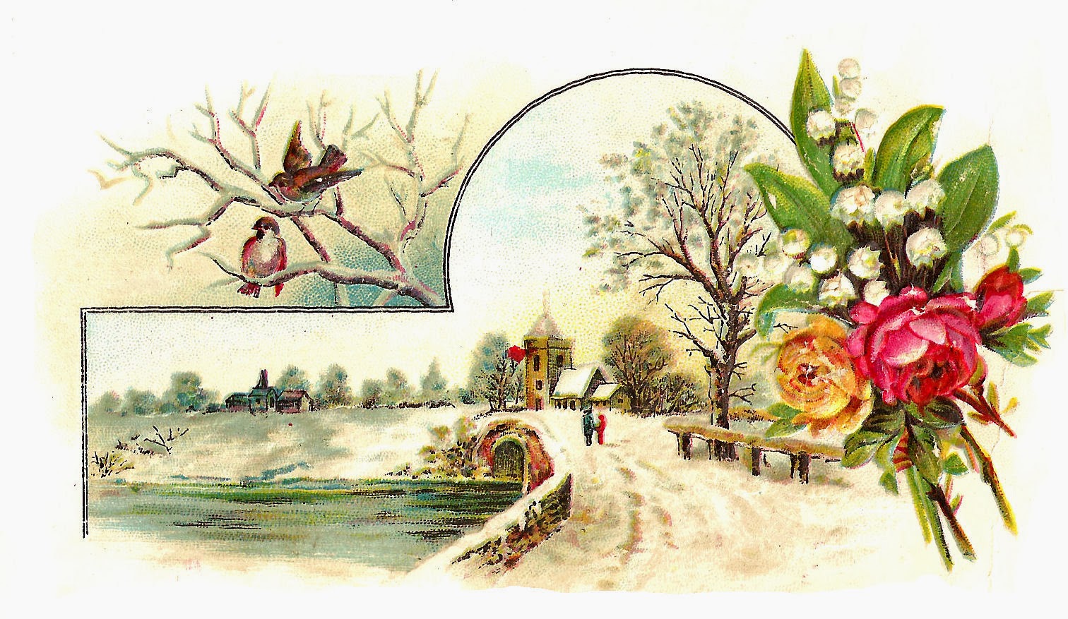 Vintage spring clip art