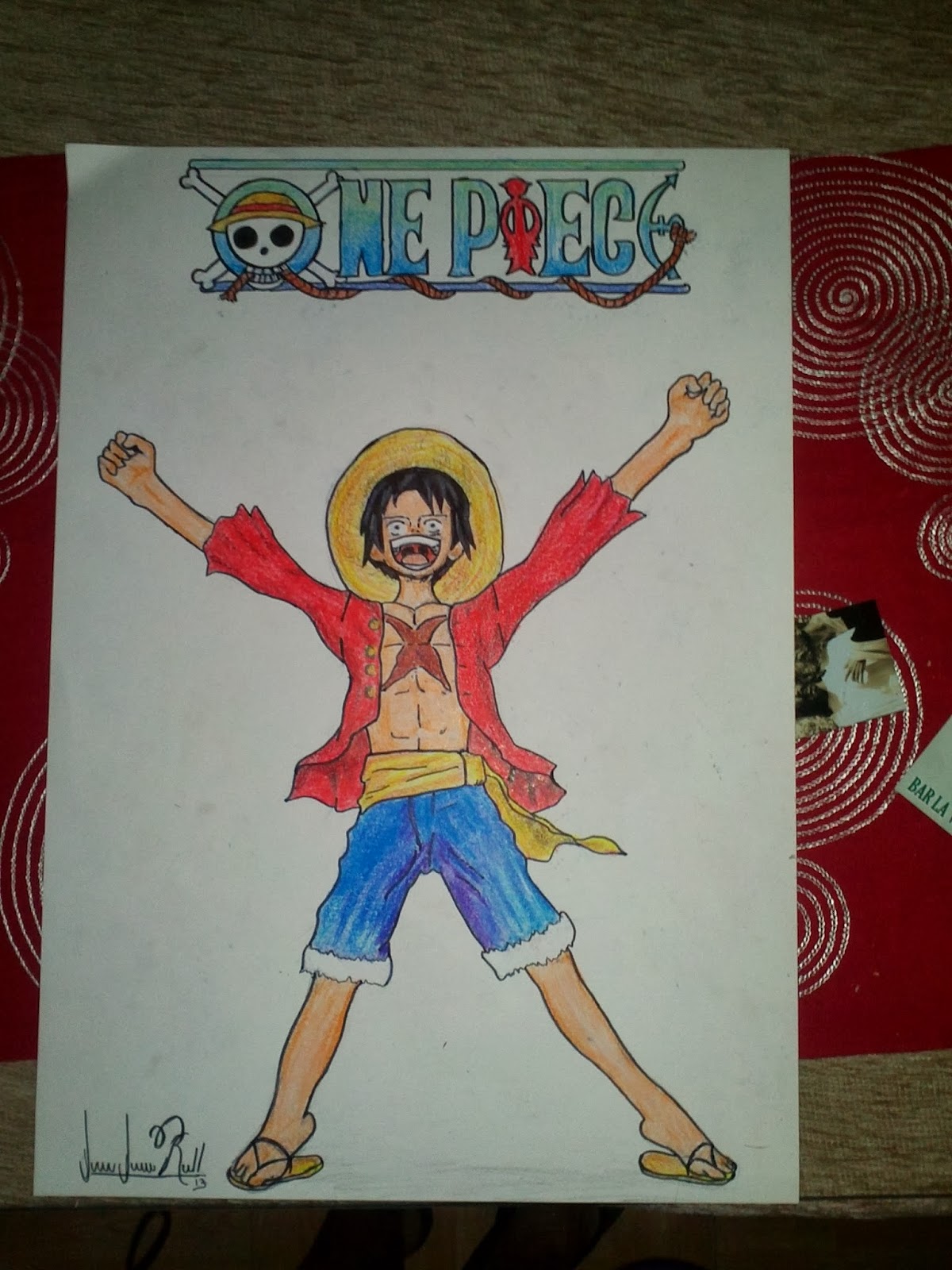 Dibujo artístico de Juanje Rull: Monkey D. Luffy (JUNIO 2013)