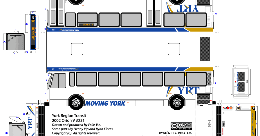 SP. Papel Modelismo: PaperBus 2002 Orion V - York Region Transit