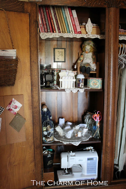 The Charm of Home: Antique Wardrobe Turned into Sewing Room