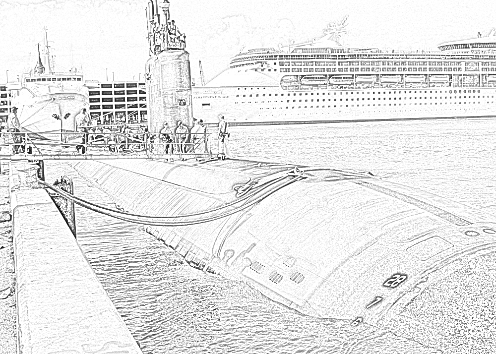 Coloring Pages: Submarine Coloring Pages