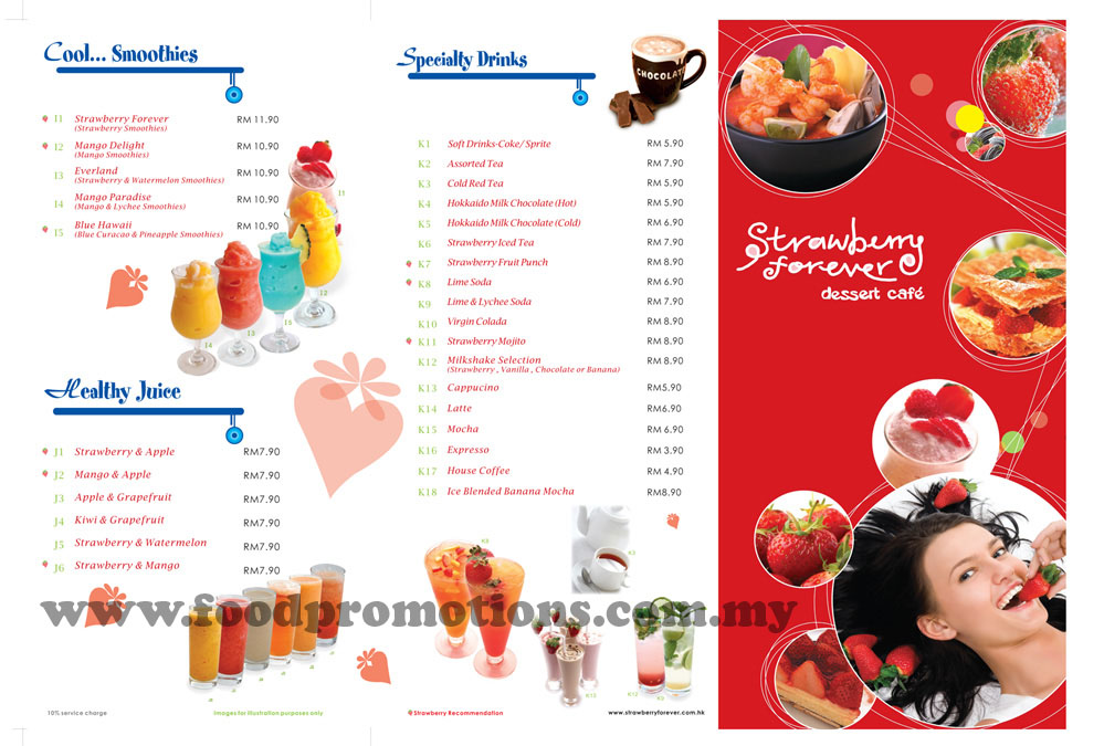 Food Street: Strawberry Forever Dessert Cafe Menu