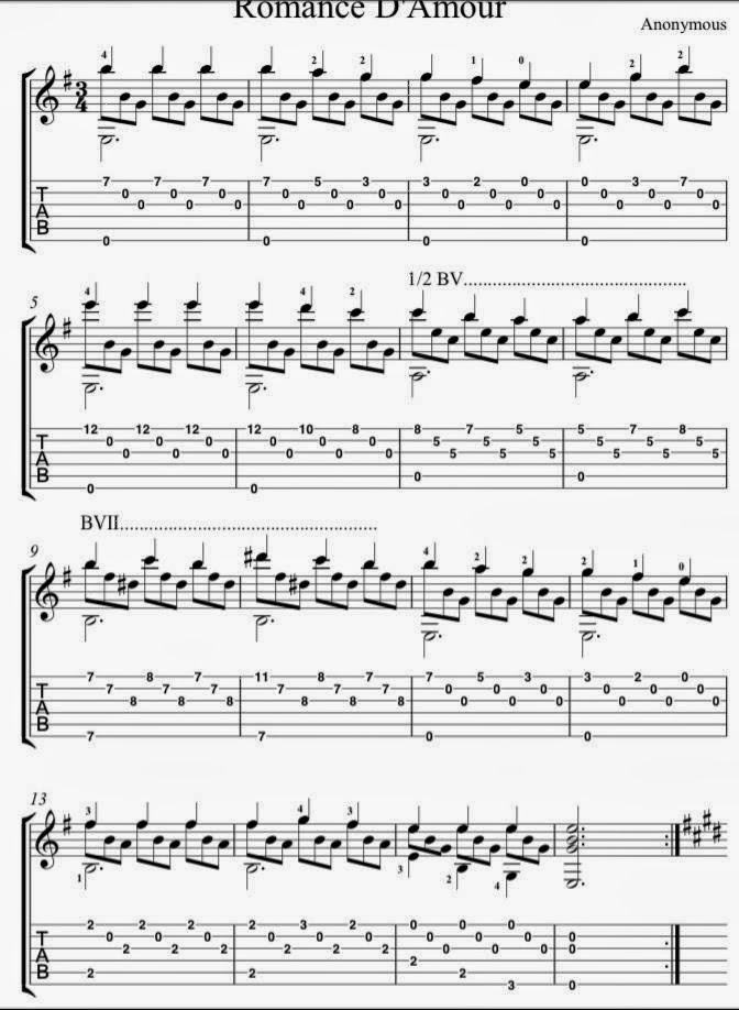 Romance d'amor - CLassic Guitar - Nota TAB