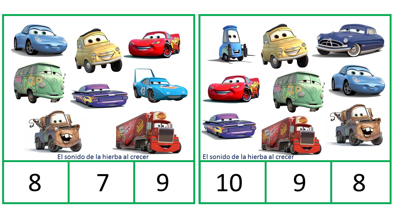 Números y colores con Cars - El Sonido de la hierba al crecer