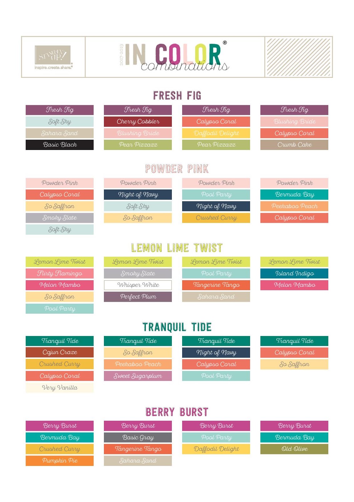 this pink rooster: Fancy Friday Blog Hop - New 2017-2019 In-Color Combo ...