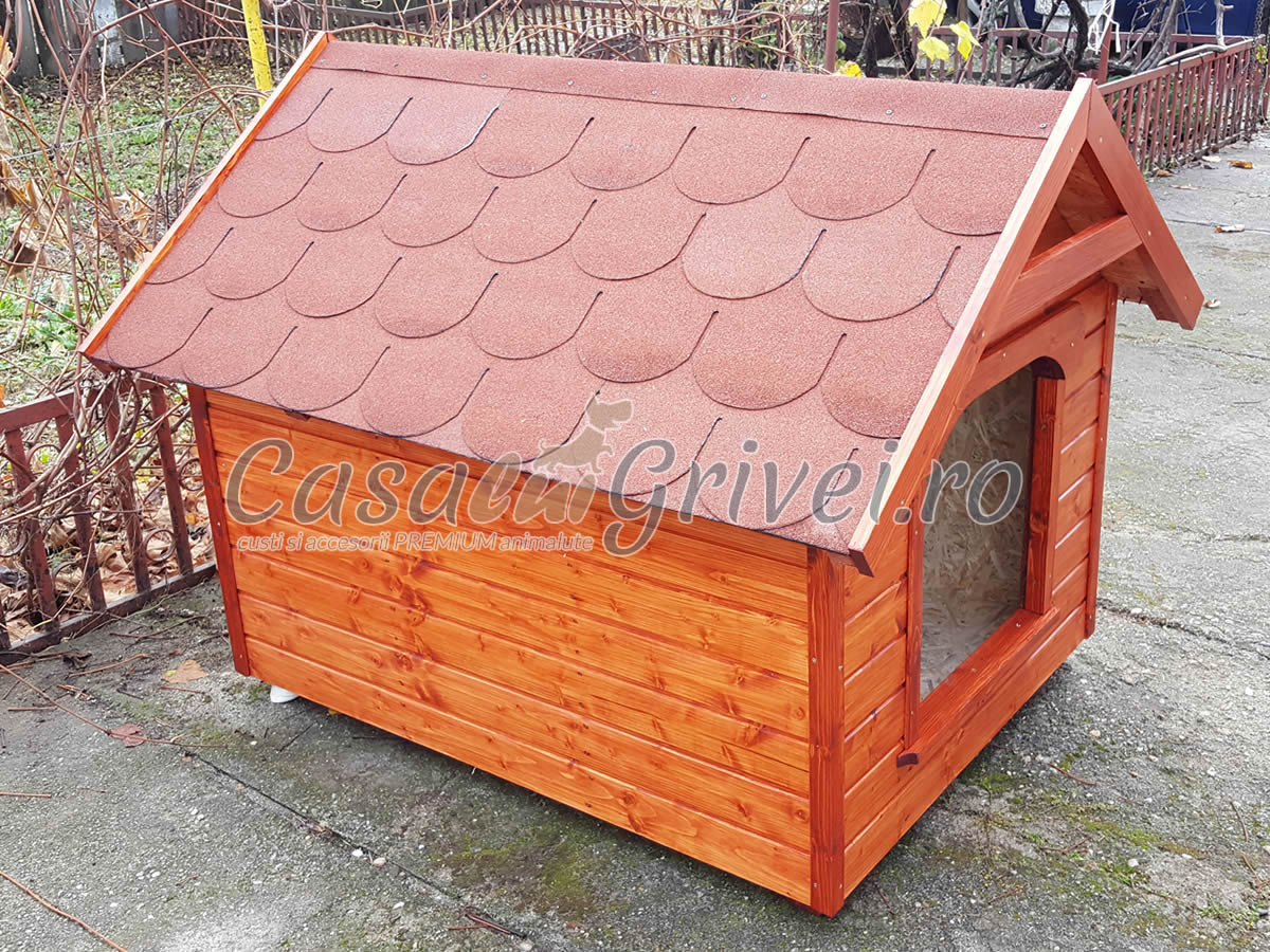 Cotete de caini si pisici din lemn, izolate termic, pentru exterior