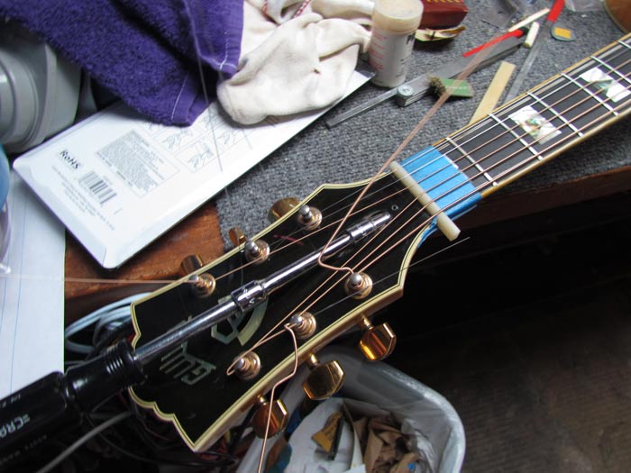 Making Bone Nut for Guild F50 Guitar Crawls Backward (When Alarmed)