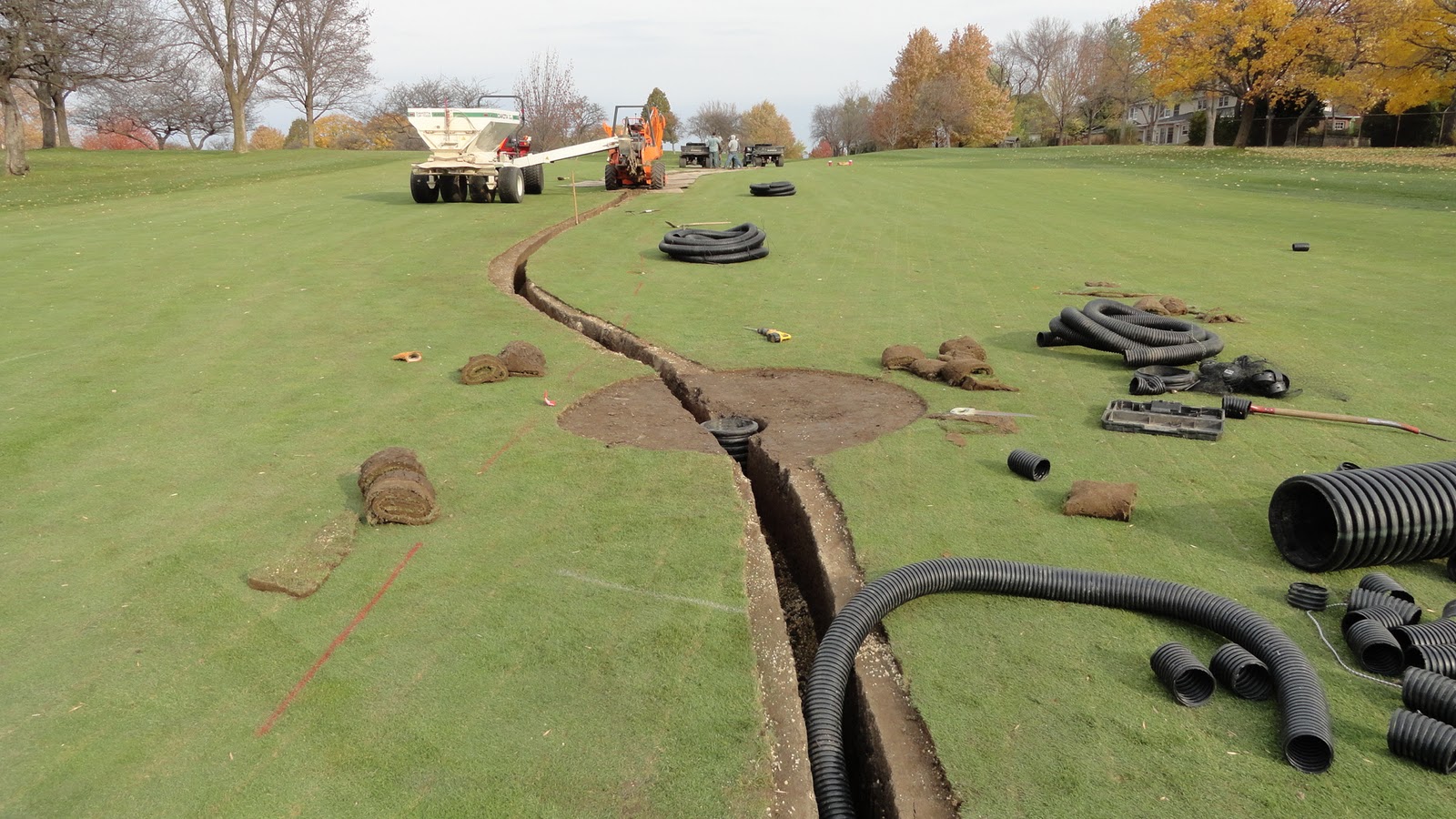 Drainage Project In 11 Fairway | Naperville Country Club Green Department