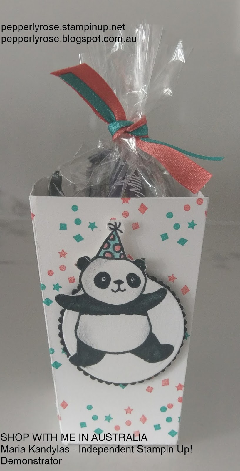 Pepperly Rose Papercrafting : Stampin Up! Party Pandas Popcorn Box
