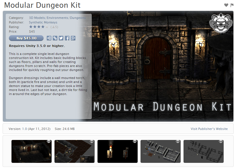 Free Assets for Unity 3D Engine.: Modular Dungeon Kit