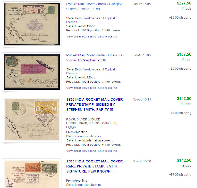 GANDHI STAMPS CLUB: Rocket mail cover?