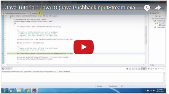 Java Tutorial : Java IO (Java PushbackInputStream-example) | LaptrinhX