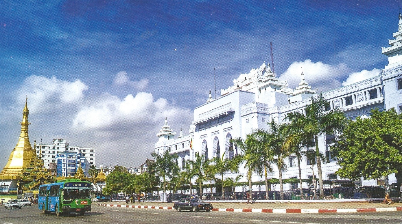 MY POSTCARD-PAGE: MYANMAR ~ Sule Pagoda and Yangon City Hall