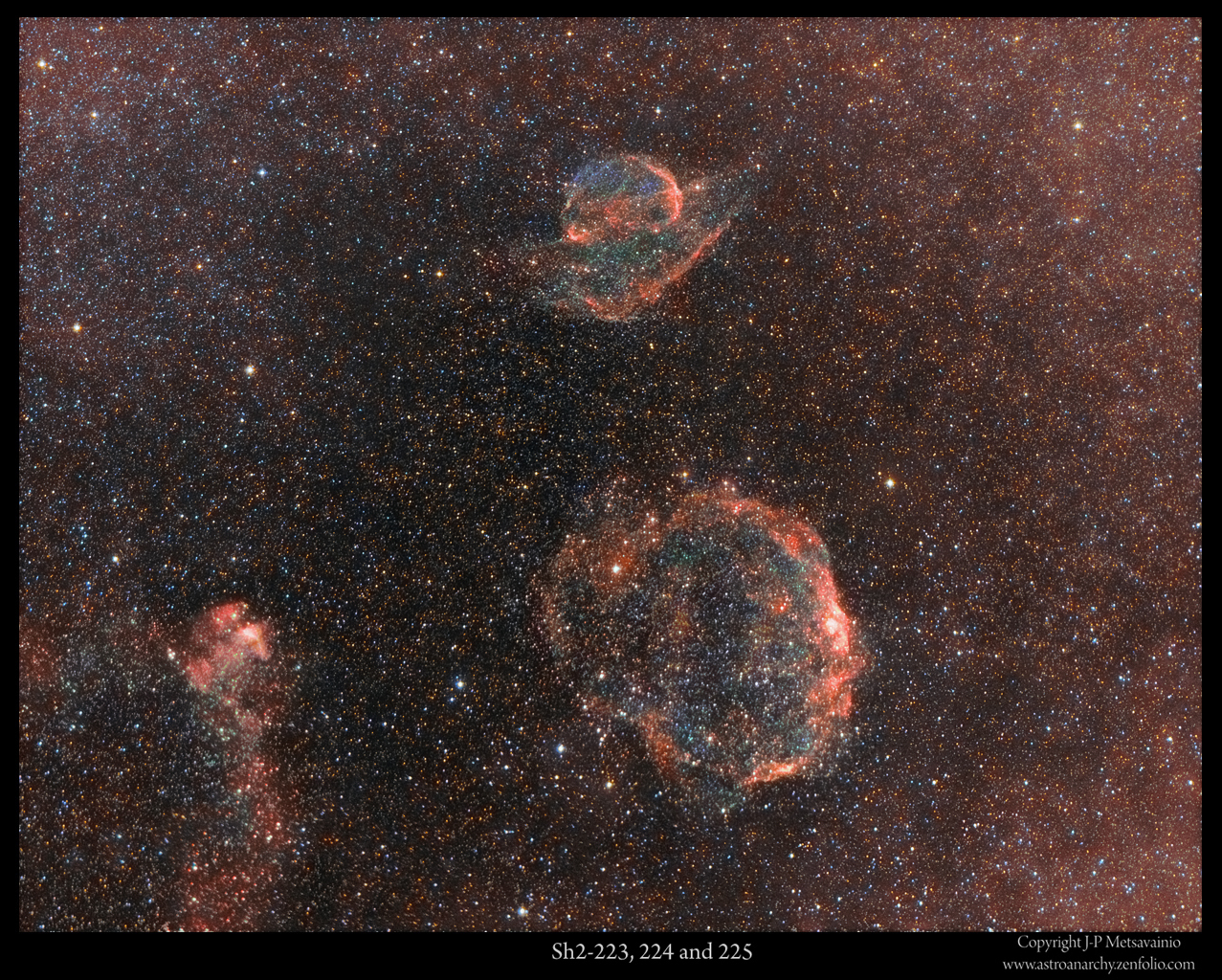 Astro Anarchy: Sharpless objects, 223, 224 and 225 in Auriga, reprocessed