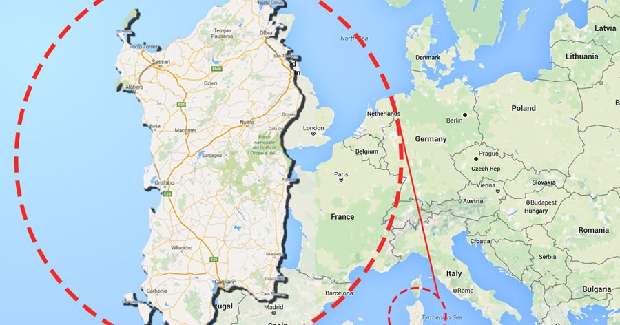 Sardinia and Surroundings: Sardinia Map