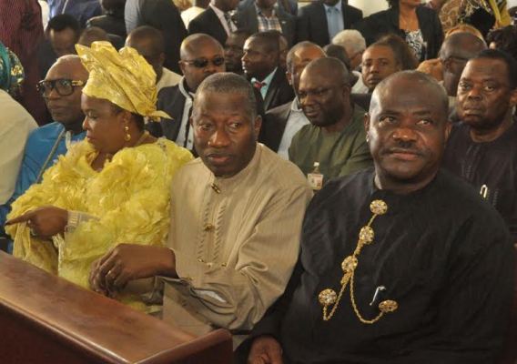 Photo: Former president Jonathan & wife at Thanksgiving Service today