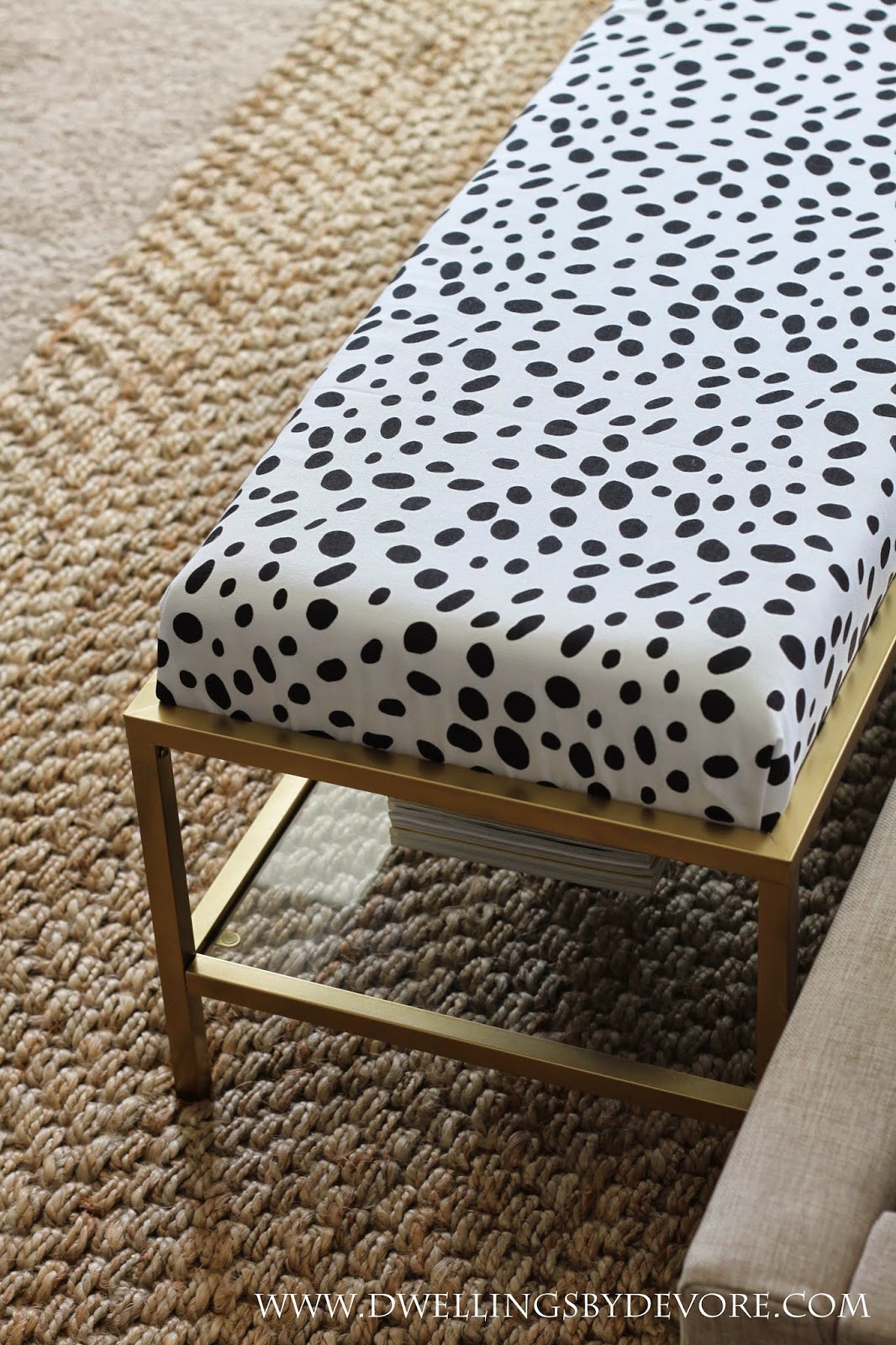 Dwellings By DeVore: Gold Upholstered Bench Tutorial