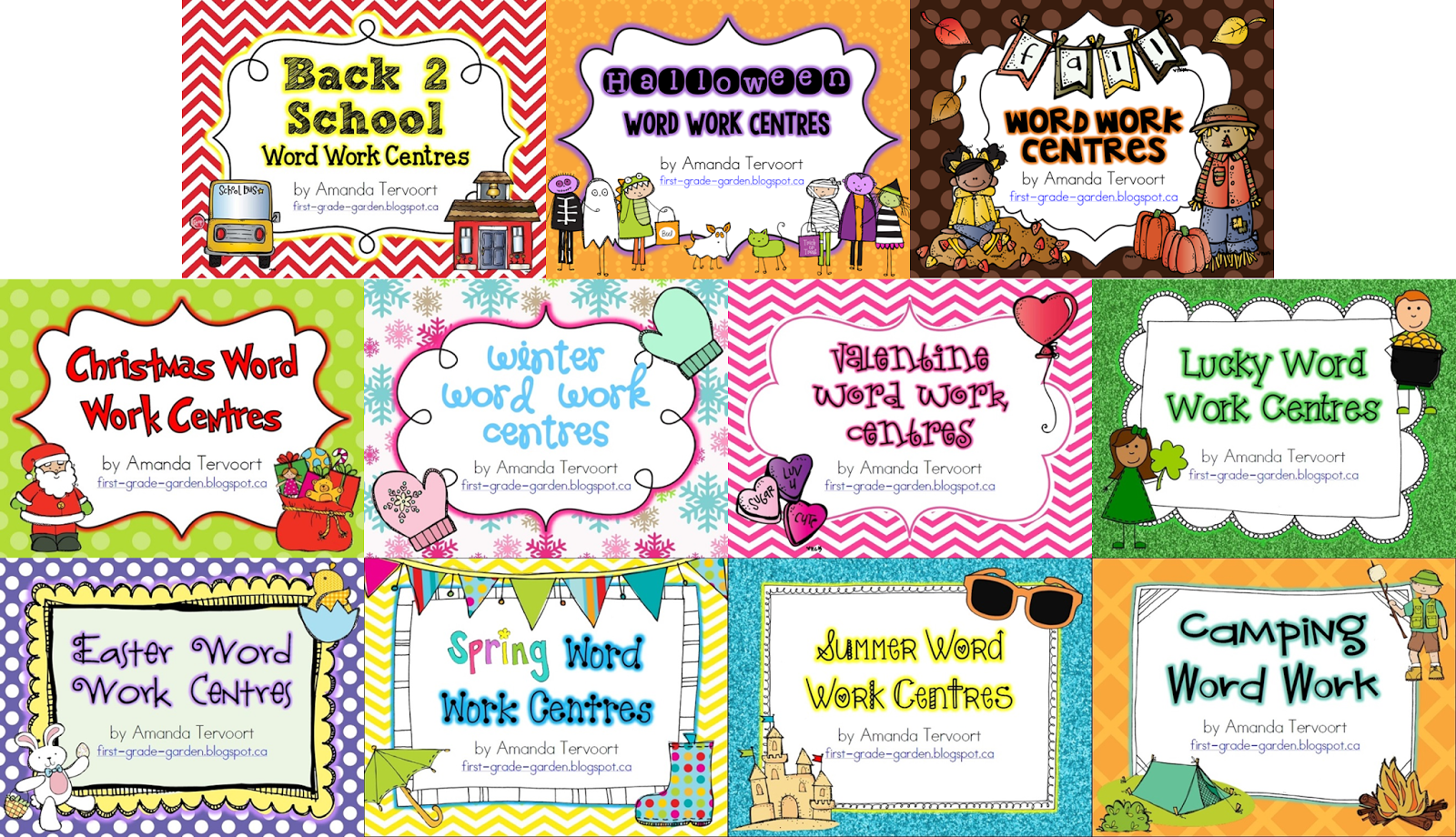 First Grade Garden: New Word Work Packs