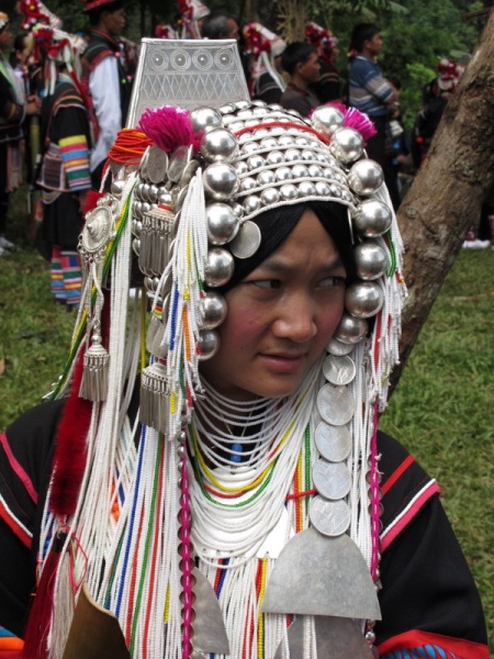 Local style: Traditional costume of the Akha people